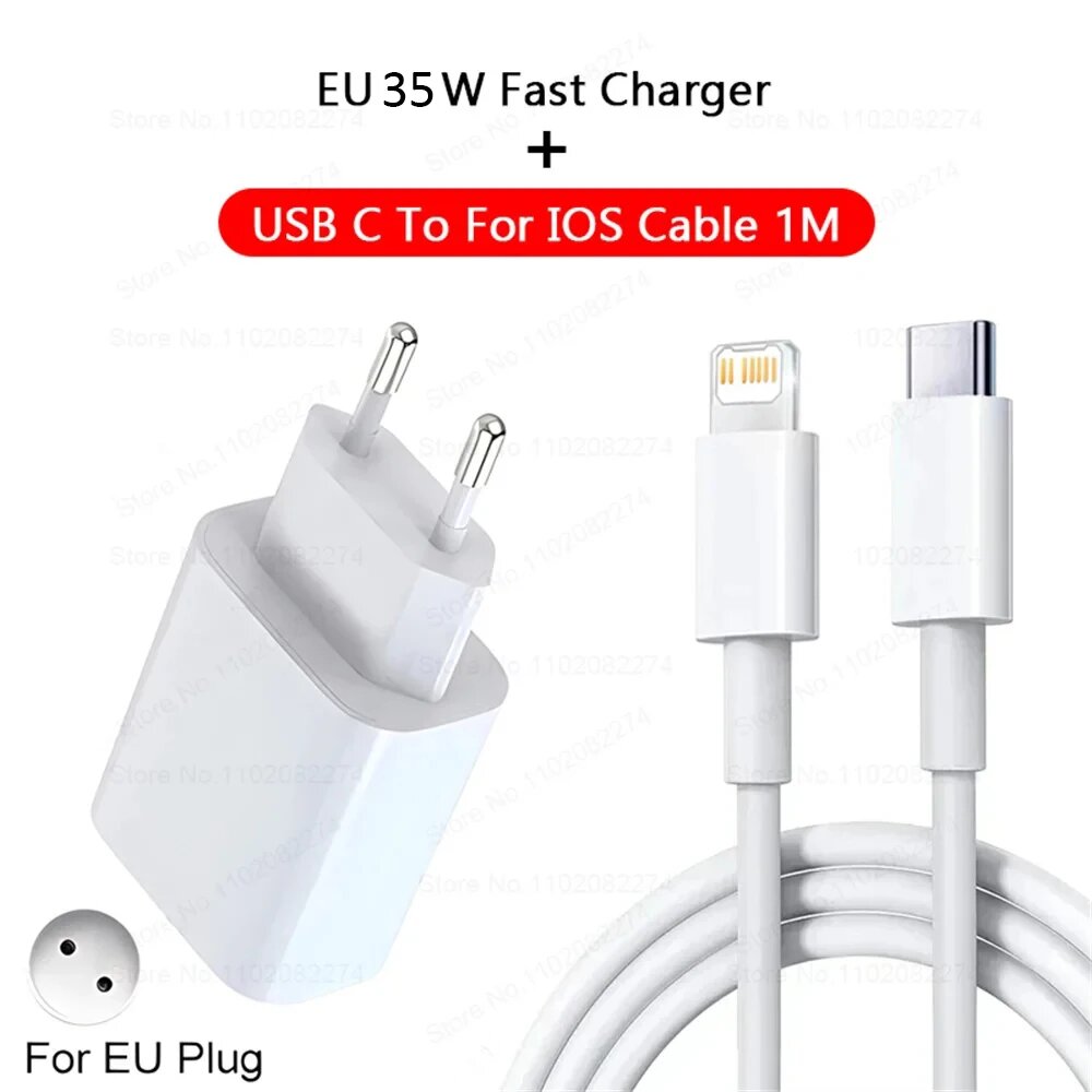 EU 35W зарядное + USB-C - Lightning кабель 1м