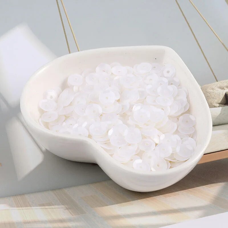 Матовые блестки isequins 6 мм, 720 шт. Белый, White