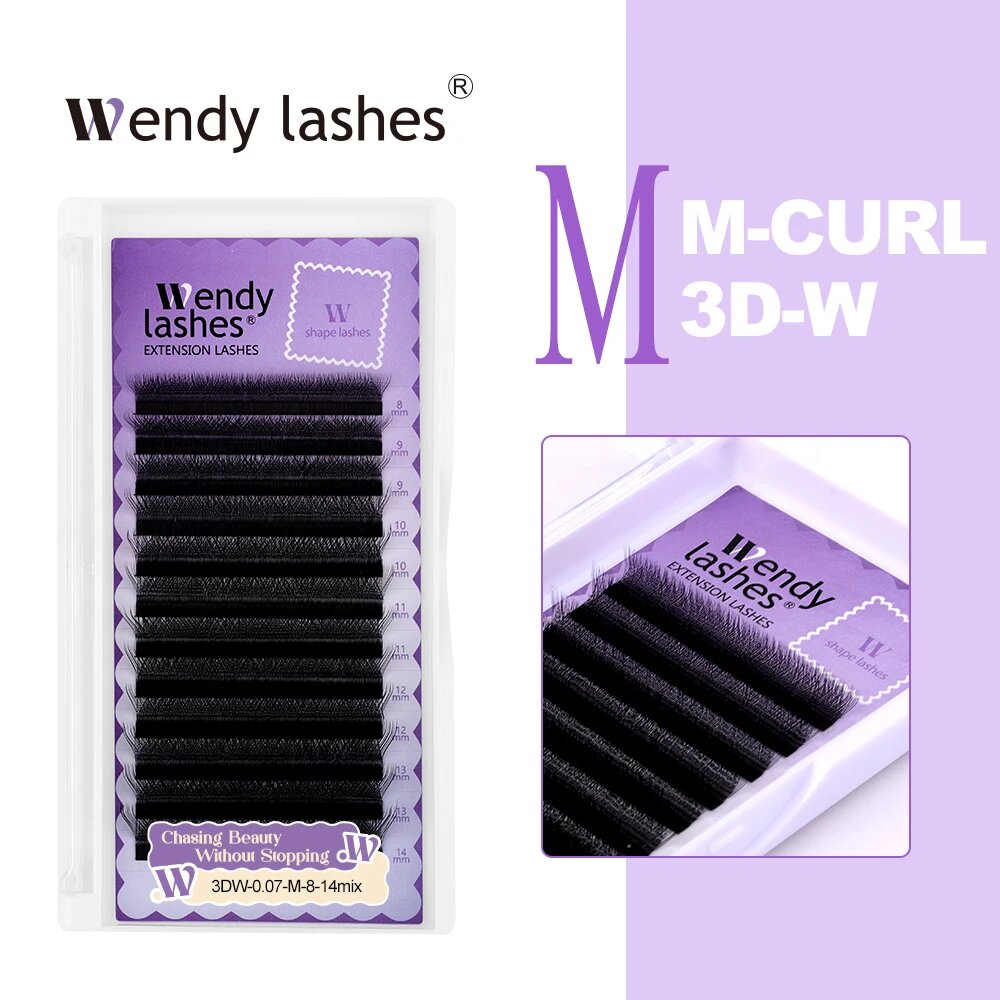 Wendy Lashes 3D-W M-Curl ресницы Mix(8-14)