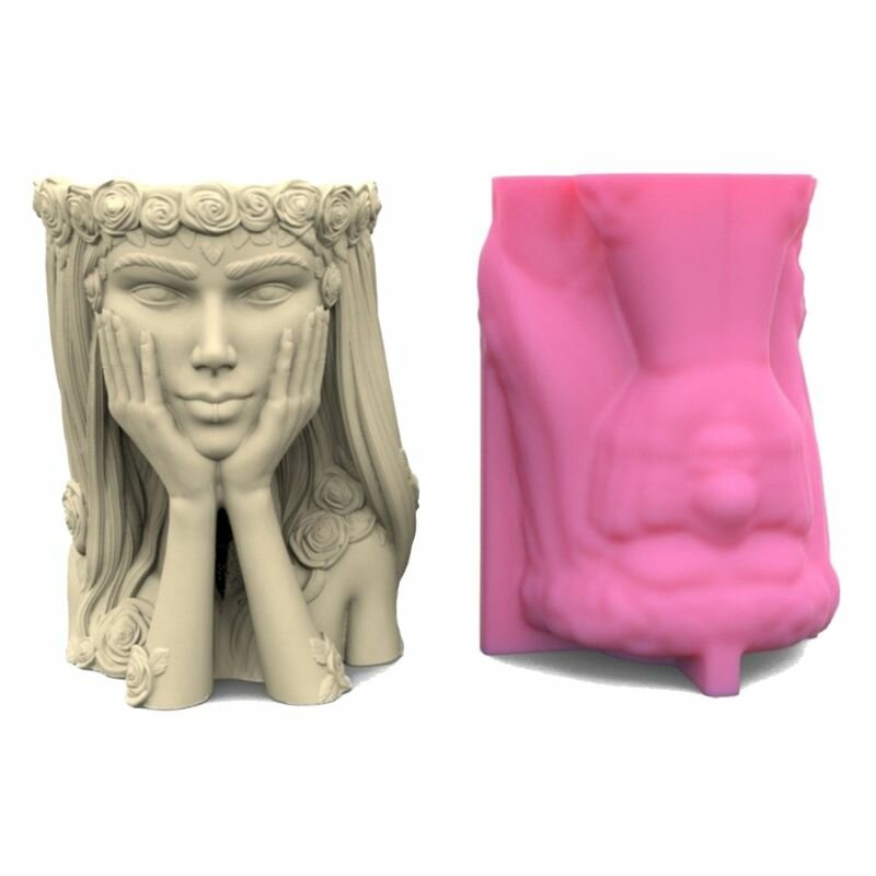 (1шт) Форма для суккулентов "Голова богини