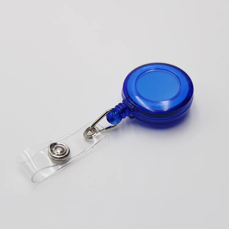 Прозрачный ретракторный брелок для бейджа Pelsone Синий, Синий