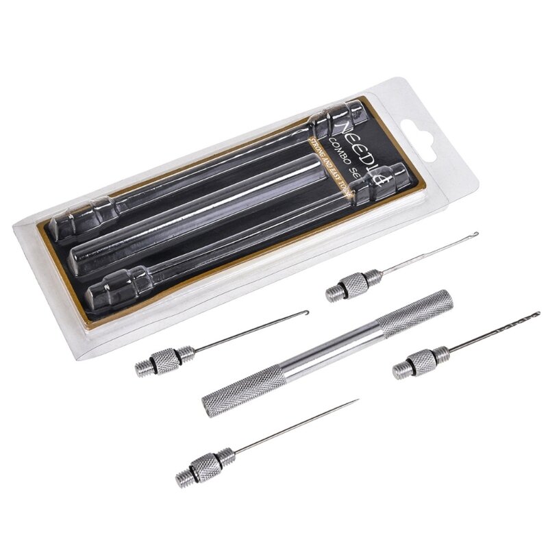 Набор Игл Для Ловли Карпа, Наборы Инструментов Для Ловли Карпа Сталь 5 в 1 Рыболовные Приманки Игольчатые Инструменты Сверлильный Крючок Игла