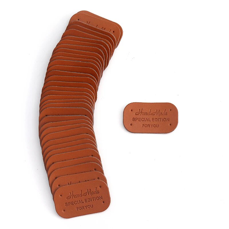 Кожаные этикетки для одежды 20 шт Оранжевый, 05