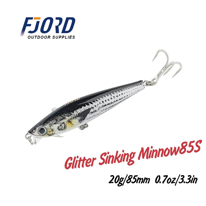 FJORD блесна Glitter Sinking Minnow, Color 1 — фото 1
