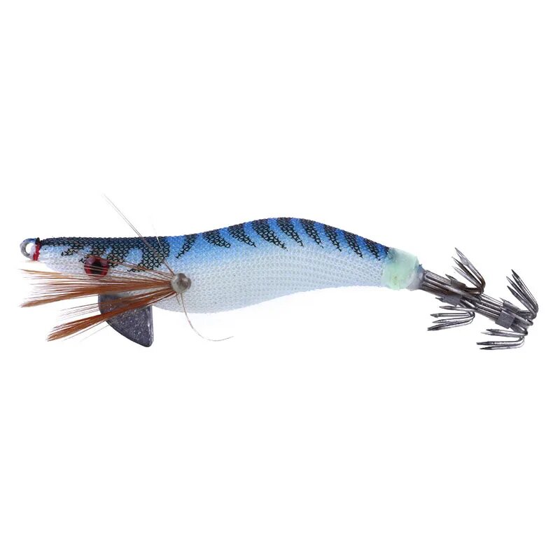 Светящаяся креветка для ловли кальмара, 8 см, blue, 7g