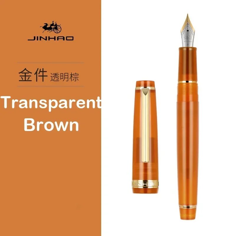 Jinhao 82 перьевая ручка флуоресцентная EF F M Коричневый, EF, Clear Brown