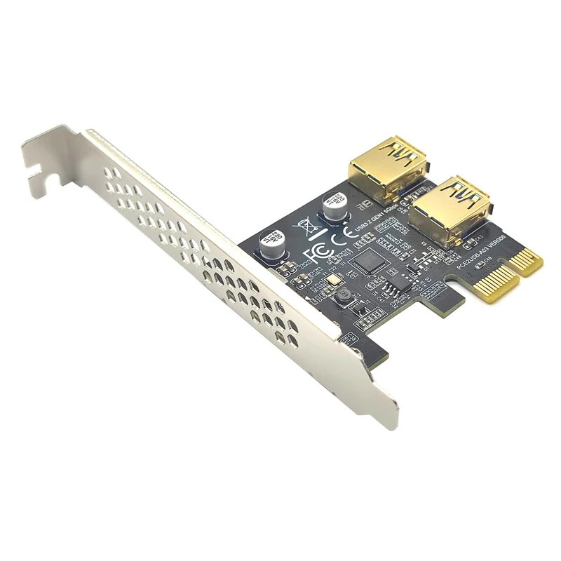 USB 3,2 GEN1 5 Гбит/с PCIE карта PCI Express 2,0 X1 к USB3 Расширенный адаптер PCI-E USB карта расширения золотой 2 порта USB3.0 для настольного ПК