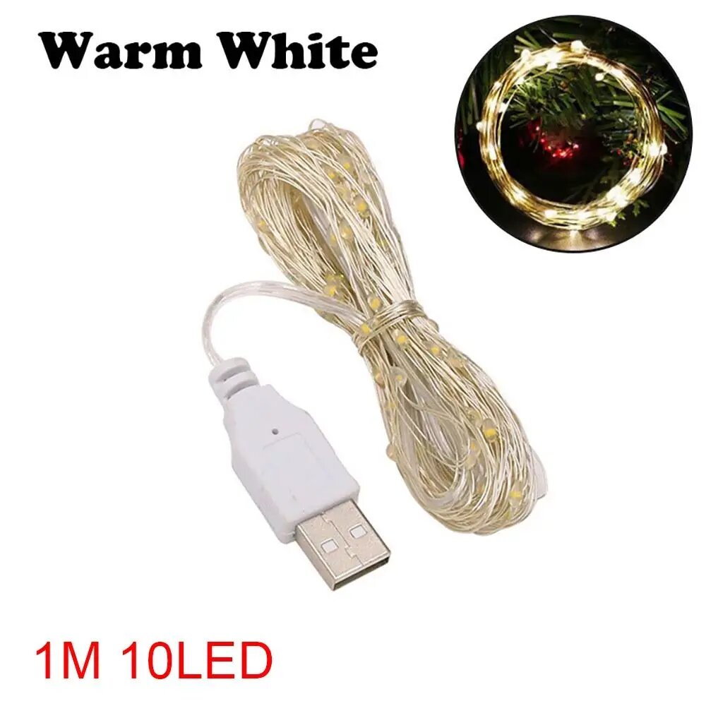 USB гирлянда Warm White 1M 10LED