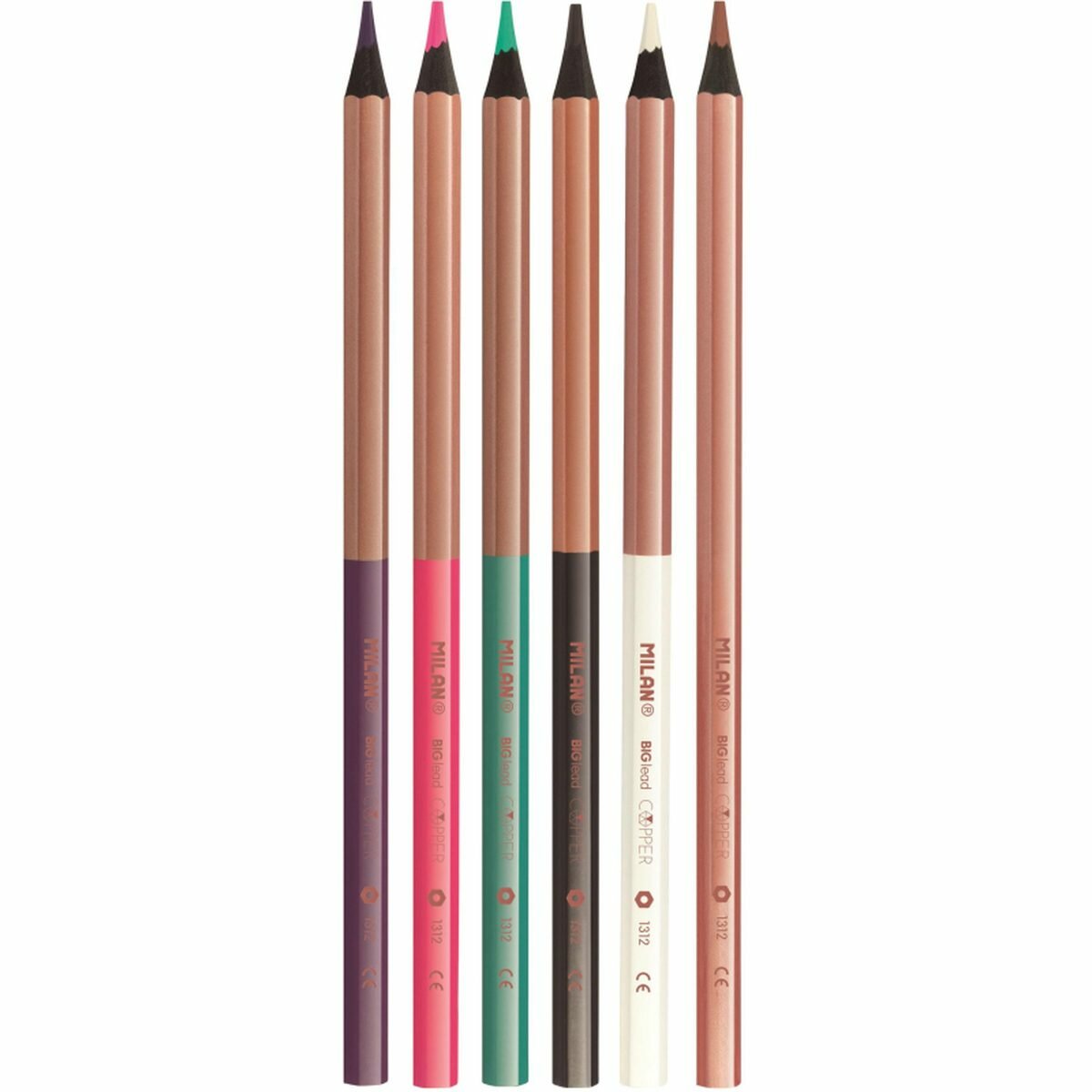 Карандаши цветные 6 цветов Milan Copper (L=175мм, d=3.5мм, 6гр) (713206)