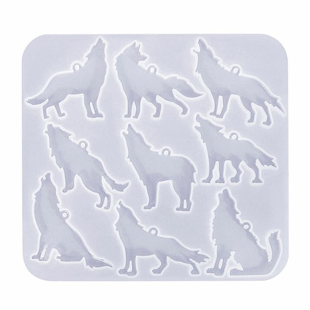 Силиконовая форма для сережек в виде животных-Волк 1