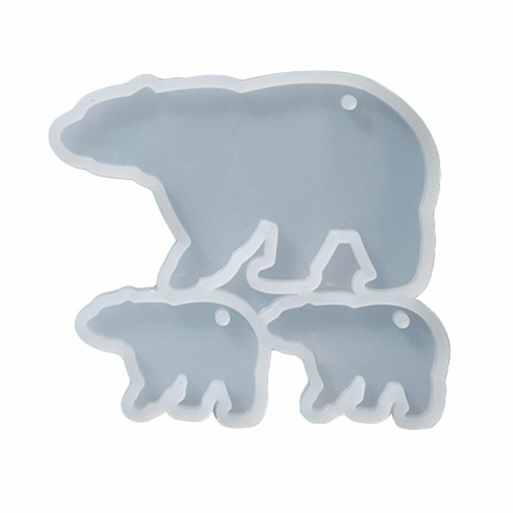 Брелок в виде медведя и совы, декоративная форма из эпоксидной смолы с подвеской в виде отверстия