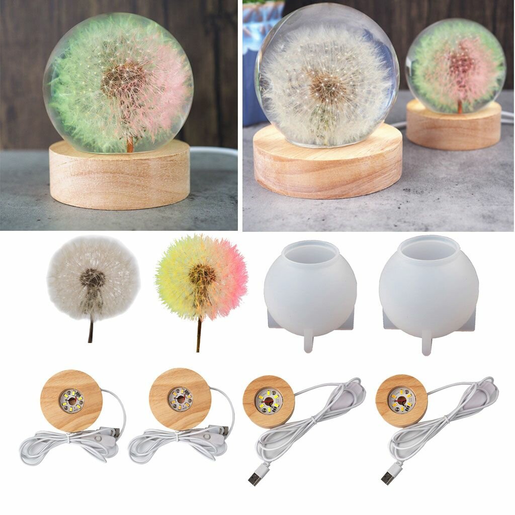 Светодиодная лампа, форма для литья смолы, Декор прикроватных светильников Crystal Glass Art