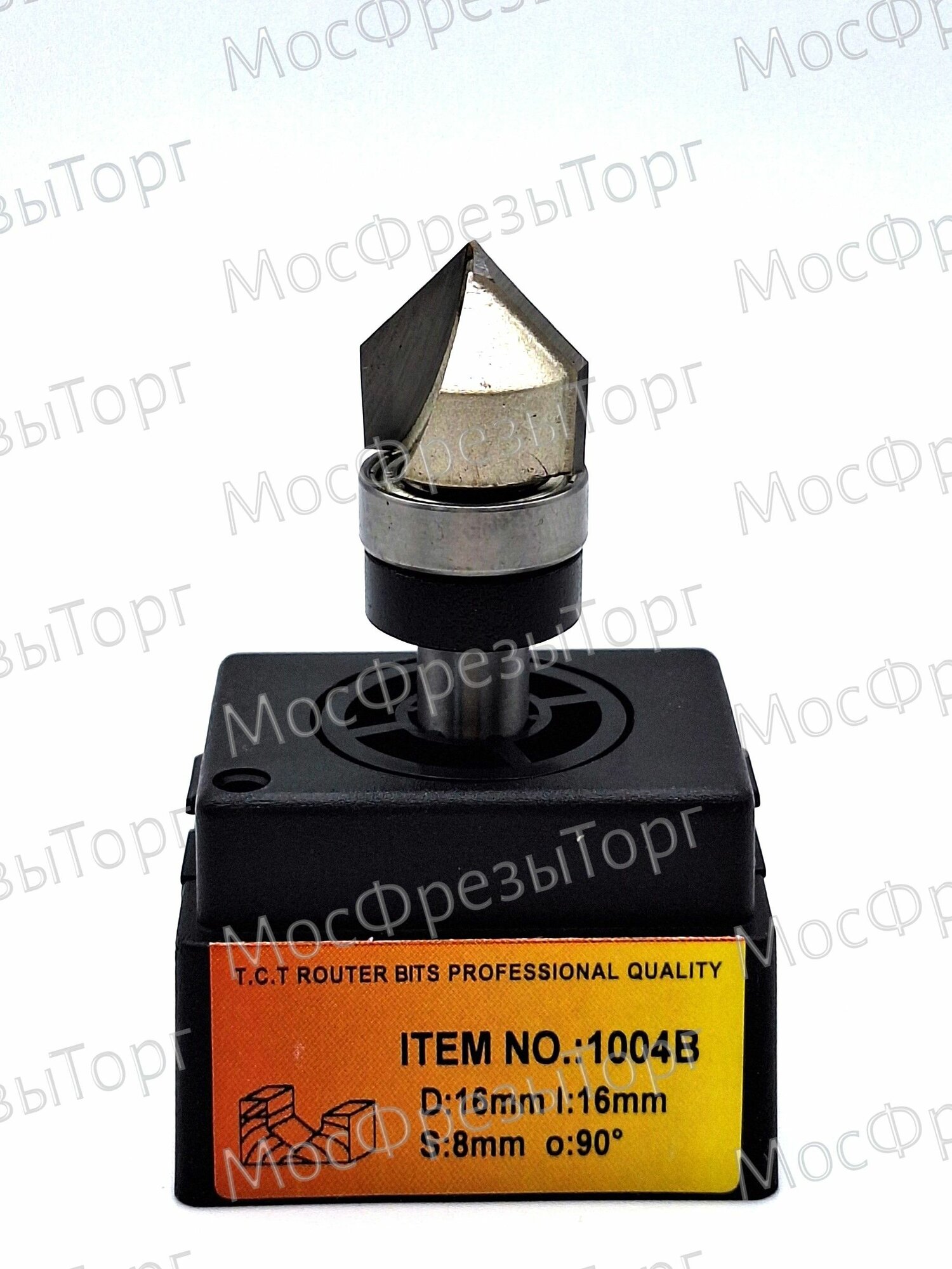 Фреза Глобус 1004B D16, хвостовик 8 мм, 90 градусов пазовая V-образная с подшипником