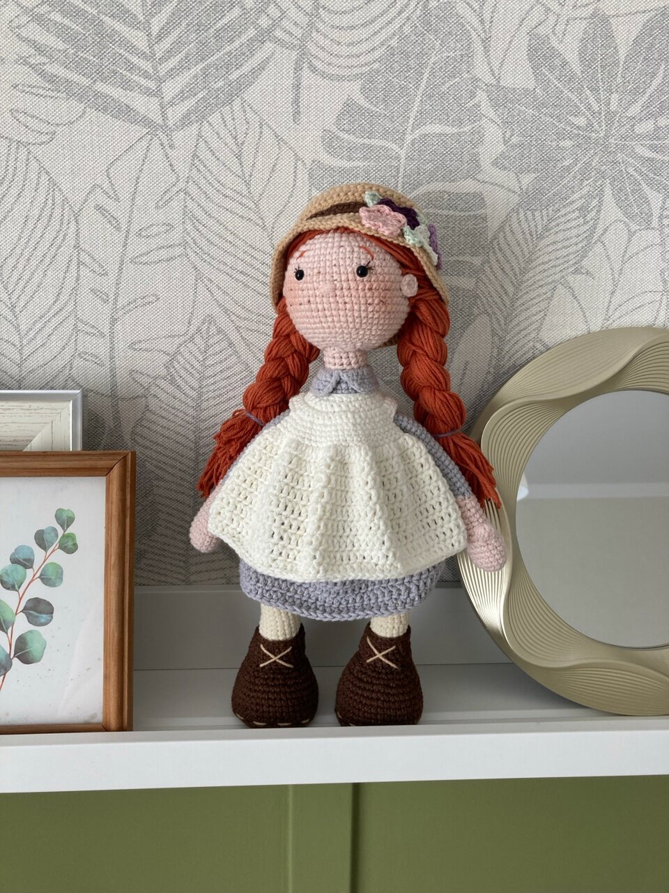 Вязаная Кукла Энн из зеленых крыш ручная работа Рыжая девочка