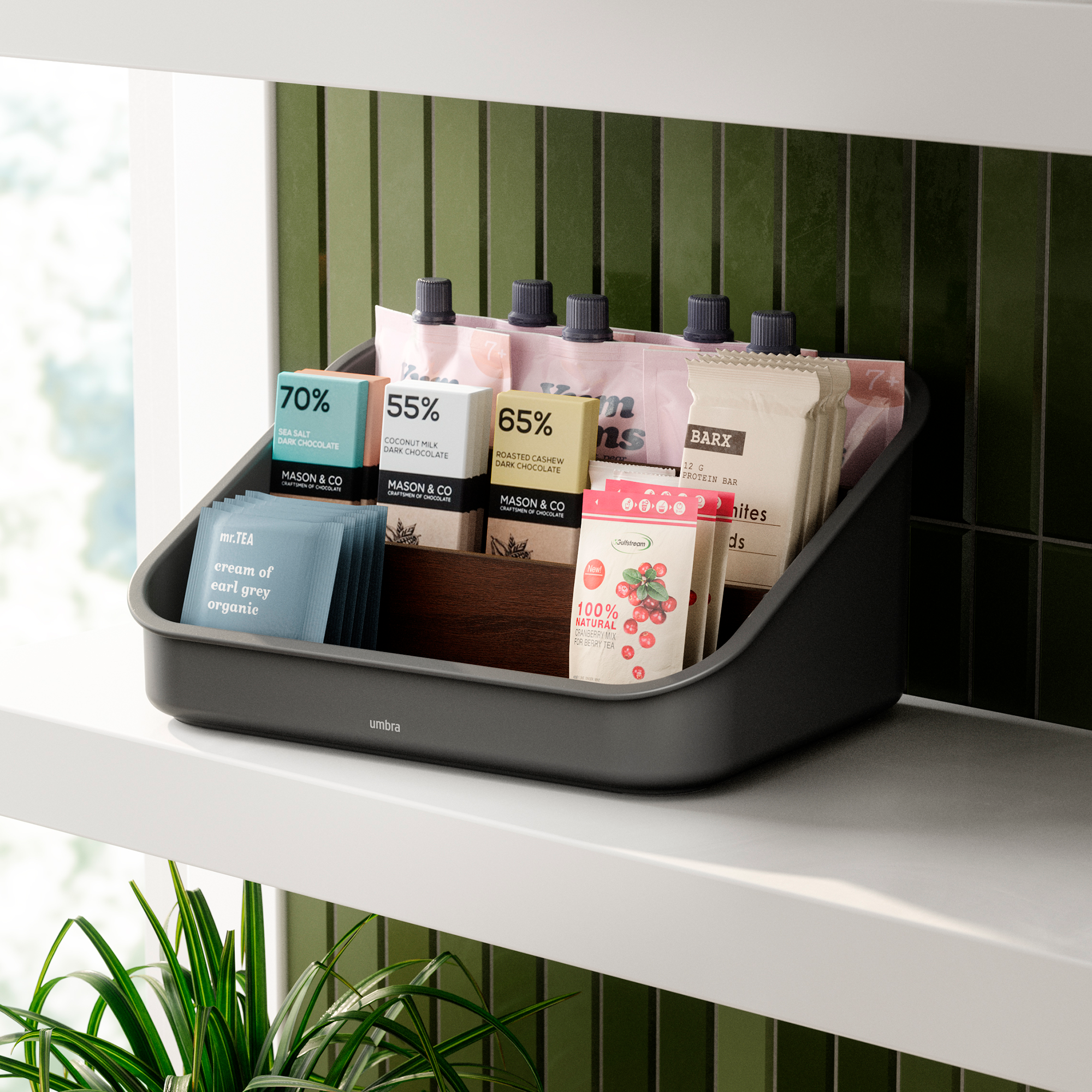 Универсальный органайзер для хранения Umbra Bellwood, черный/орех