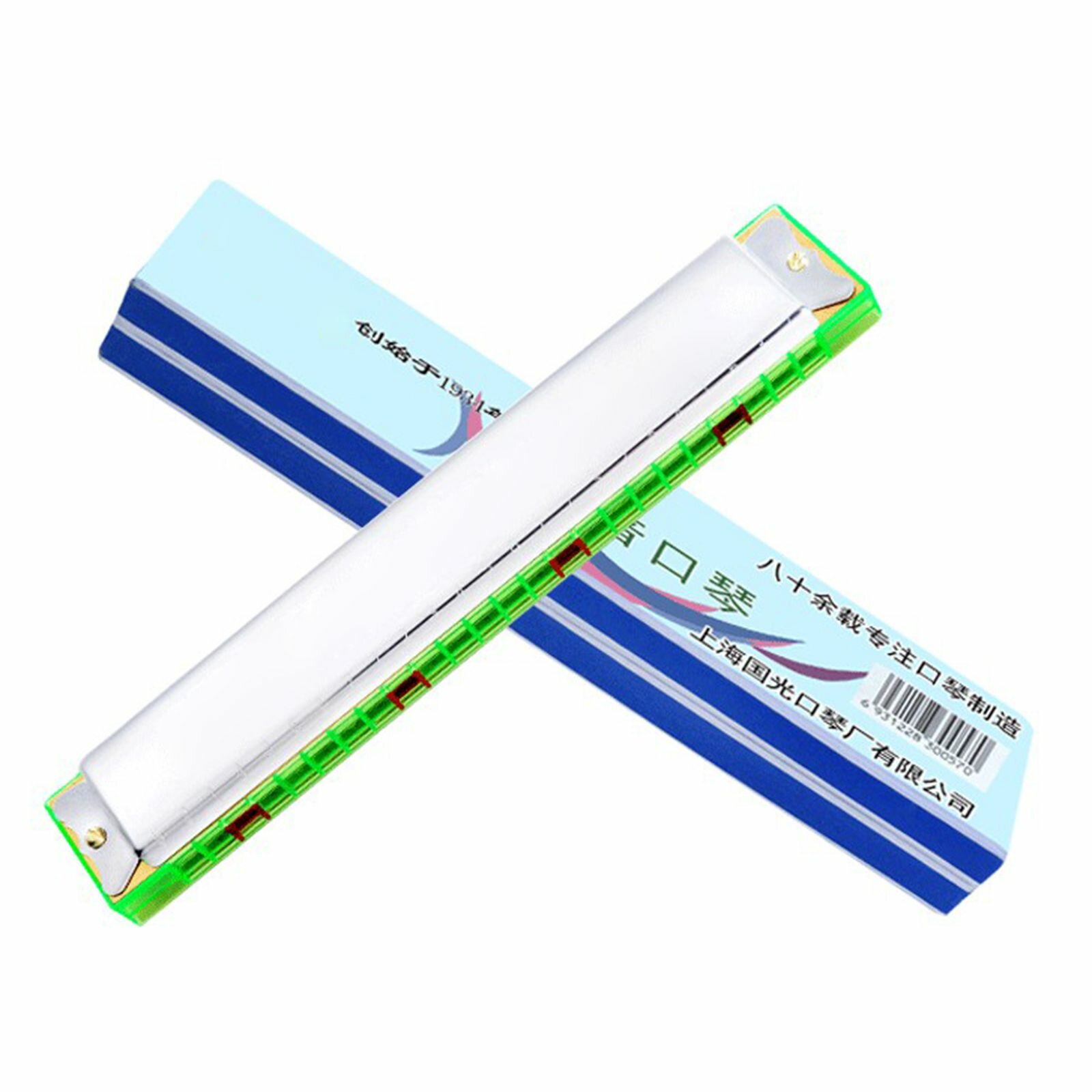 Принадлежности для оркестра, Губная гармоника Guoguang с 24 отверстиями и акцентом C-тон для детей и начинающих-серебряная губная гармоника Echo C-тон