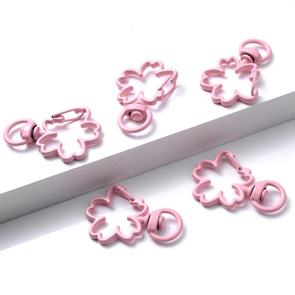 Металлические застежки-карабины для бижутерии 24*34 мм Розовый, light pink