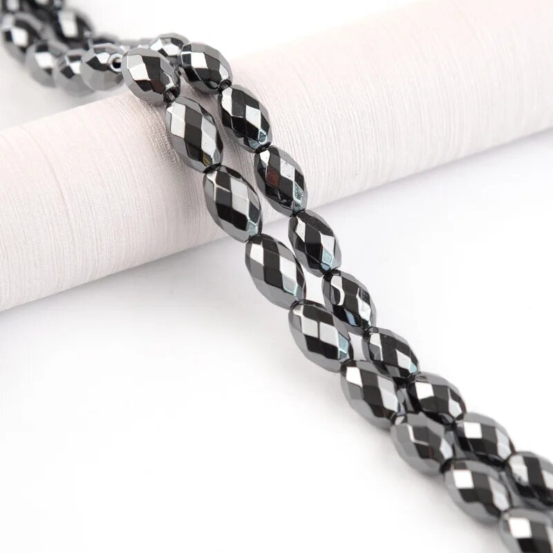 Классический черный гематит бисер для браслетов и ожерелий 6x9mm