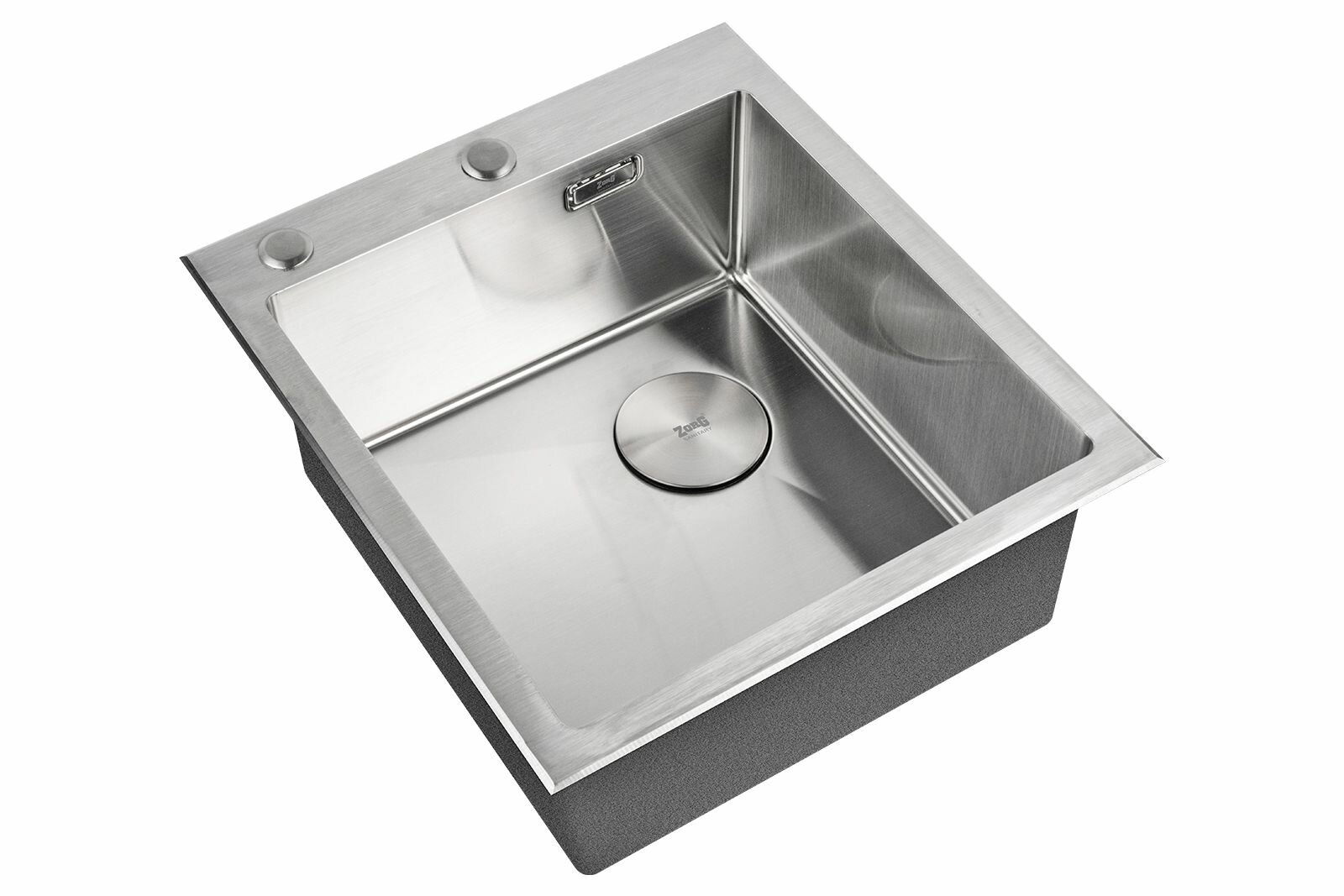 Мойка ZorG серия LUX 4551 INOX со смещенным сливом и декоративной накладкой