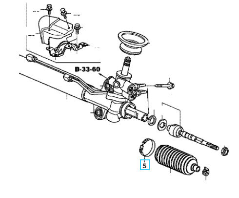 Хомут пыльника рейки (сторона рулевого механизма); Артикул Honda: 53449SZAA01 (Оригинал)