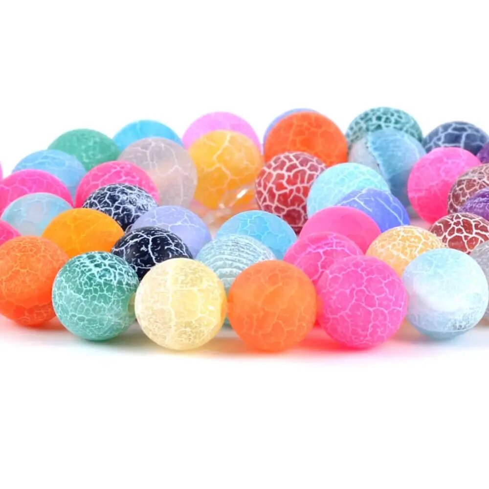 Каменные бусины из агата IYKWIM 4/6/8/10/12 мм 12mm 29 to 30pcs, Coloful