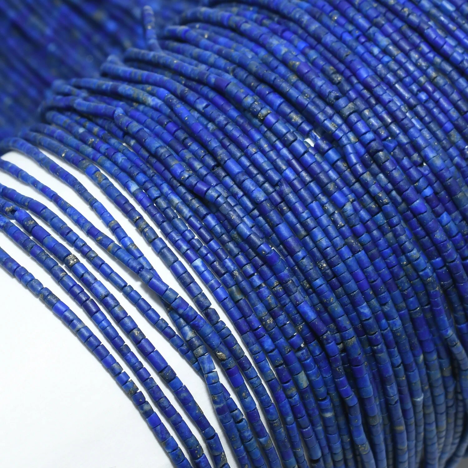 GENUINSTONE Лапис-лазурит бусины трубки 0.8-1мм, 2.2-2.4мм Синий, 0.8-1mm