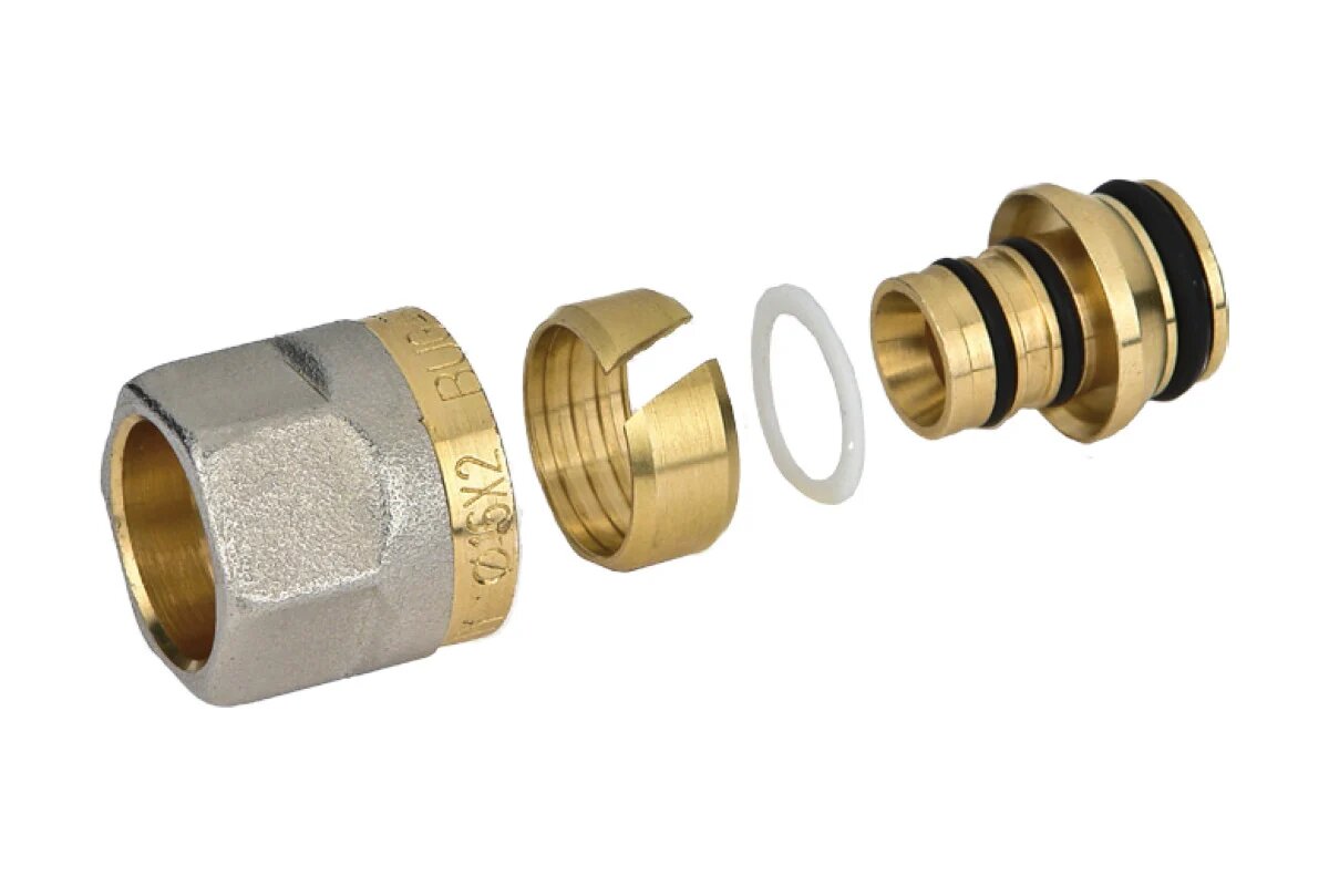 Bugatti соединитель в сборе для металлопластиковых труб 1/2-16 никелированный 41000001