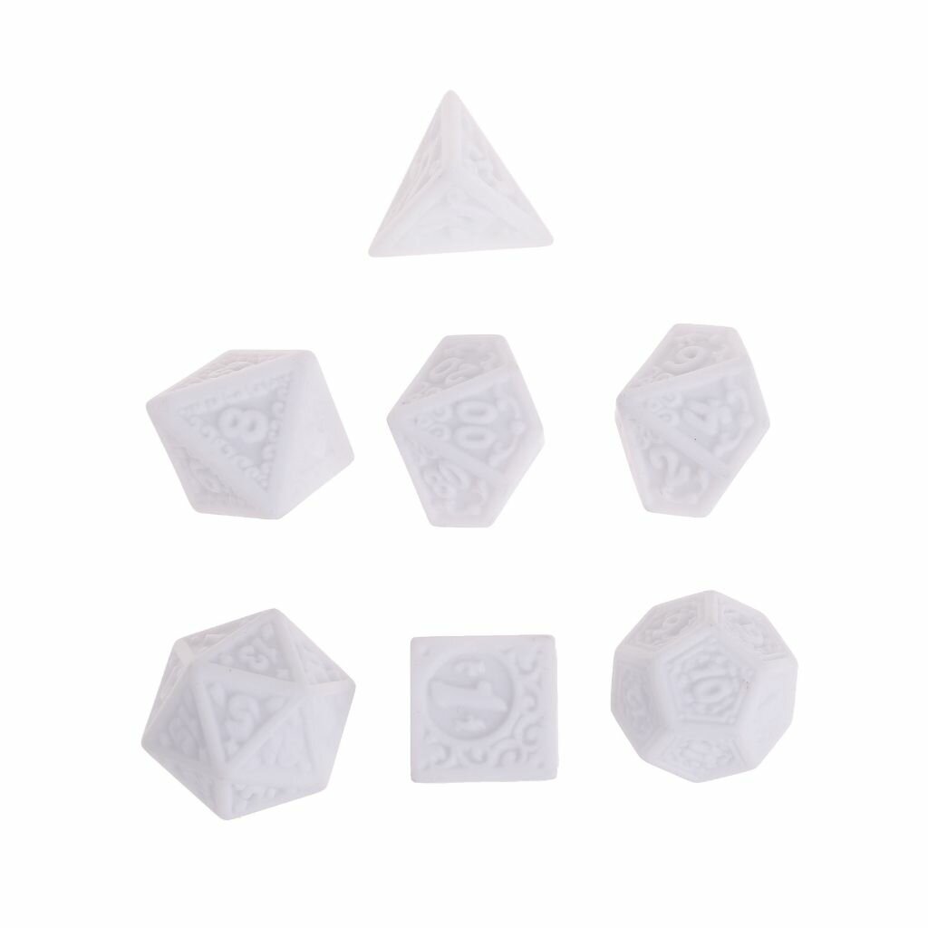 7 шт. акриловые многогранные кубики с цифрами