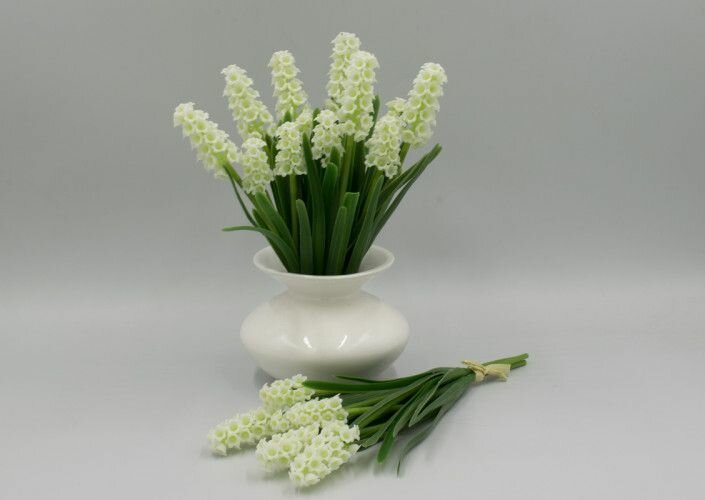 Искусственные цветы для интерьера, Ландыши из силикона белый, 3 букета