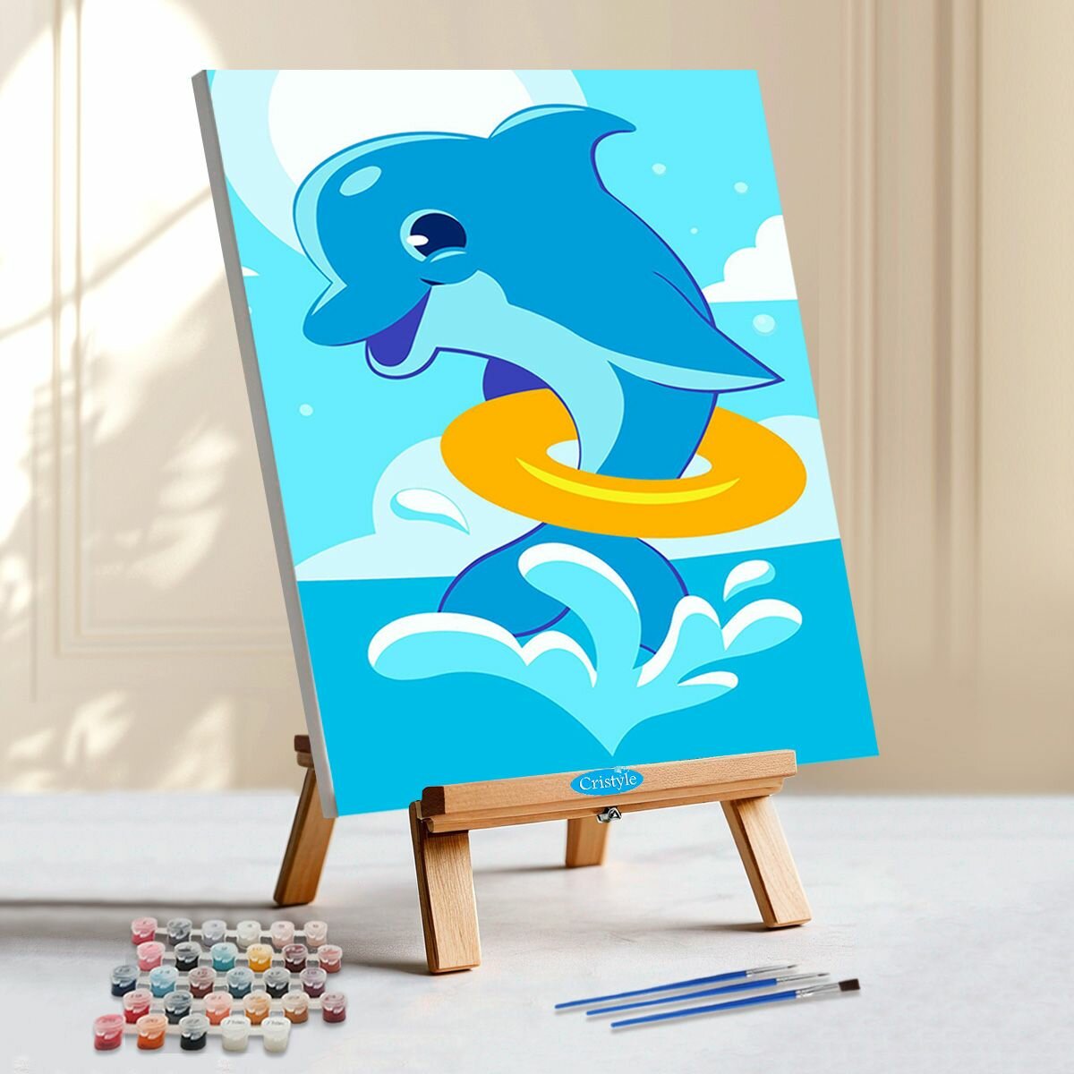 Картина по номерам на холсте 'Веселый дельфин', 20*30см, Cristyle, SP004