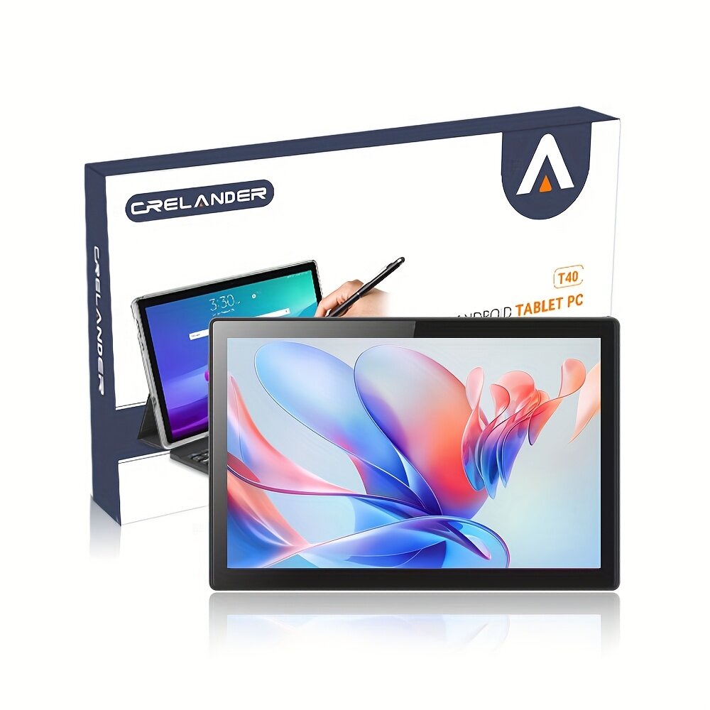 Планшет CRELANDER 10,1 дюйма, новый Android планшет 2025 года с 12 ГБ ОЗУ, 512 ГБ ПЗУ и расширением до 1 ТБ, на базе процессора MTK 6763 Deca Core, поддерживает Wi-Fi 2.4G/5G, двойные камеры (5 МП +