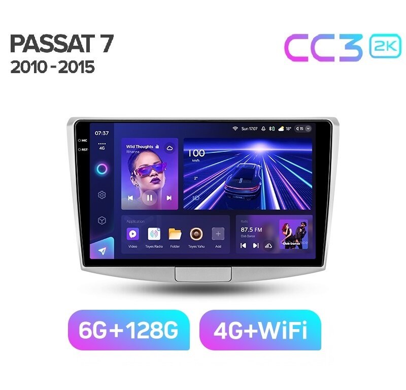 Магнитола TEYES VOLKSWAGEN PASSAT B6-B7 2010 - 2015 г. CC3 2K 6/128ГБ голосовое управление В подарок!