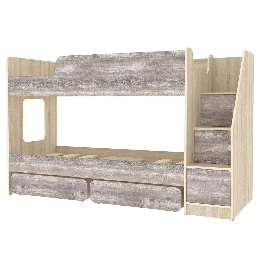 Двухъярусная кровать Л-К502.42 Дуб Сонома Бетон