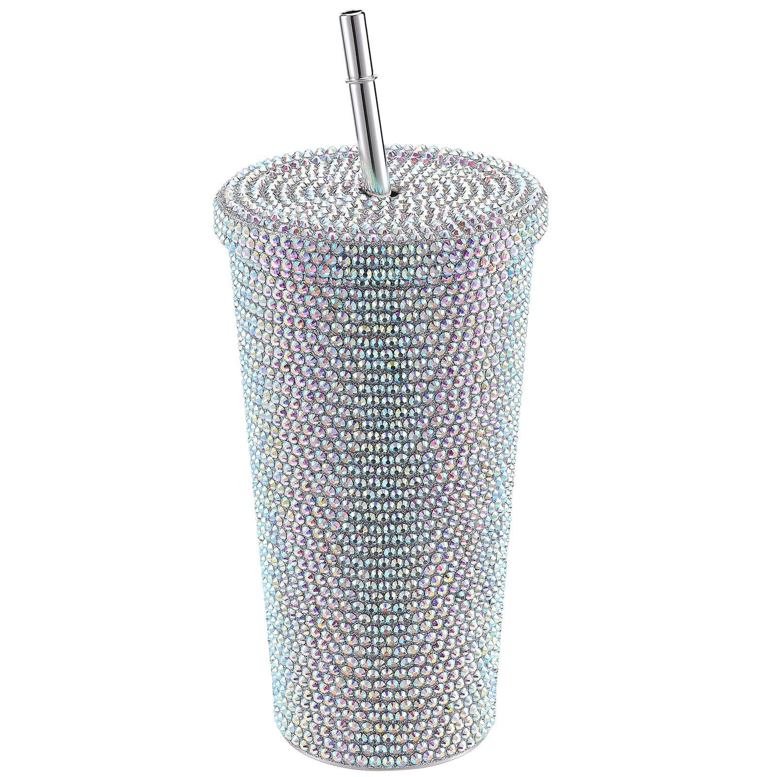 500ml Water Bottle Stainless Steel Rhinestone Decoration Vacuum Cup for Women
