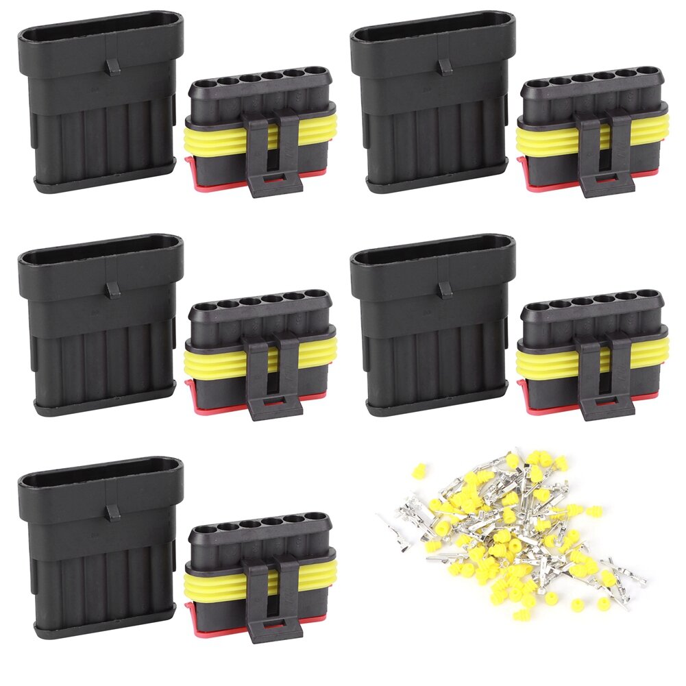 Кит водонепроницаемых электроконтактов 6 розеток разъемы для автомобильных проводов соединительный разъем