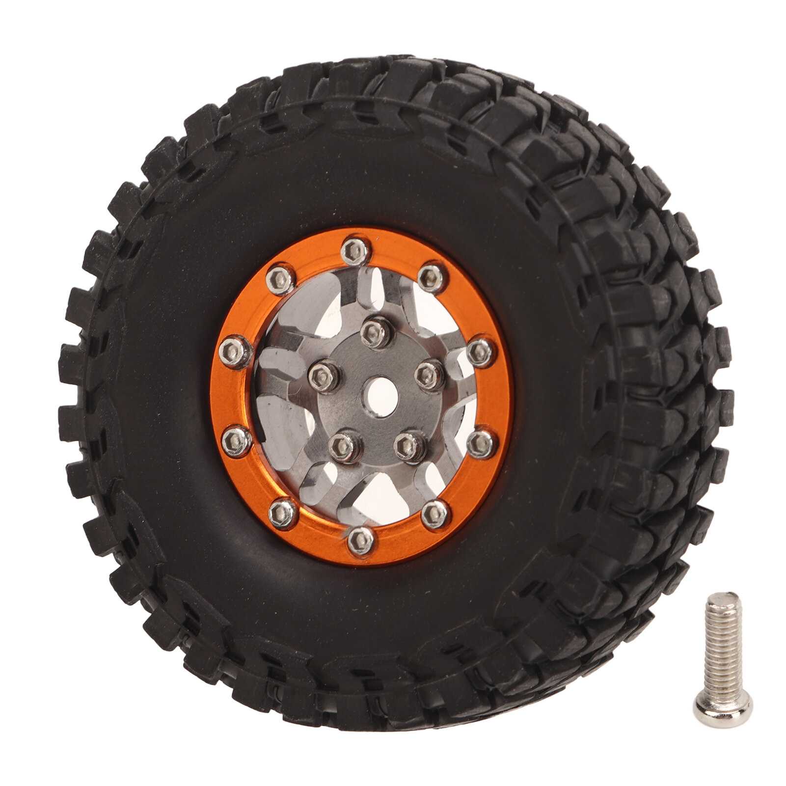 Износостойкая стабильная гибкая резиновая шина RC для замены, запасное колесо для модели SCX24, аксессуары для радиоуправляемых машин, оранжево-серый цвет.