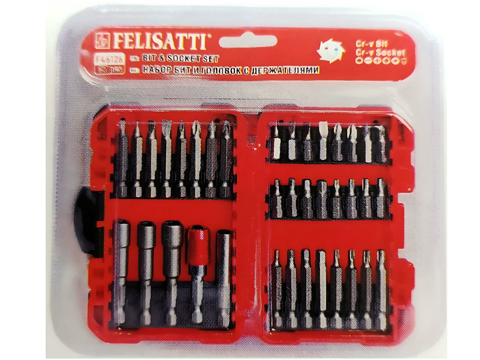 Набор бит и головок с держателем FELISATTI (37 пр.) 0626.5.0.00