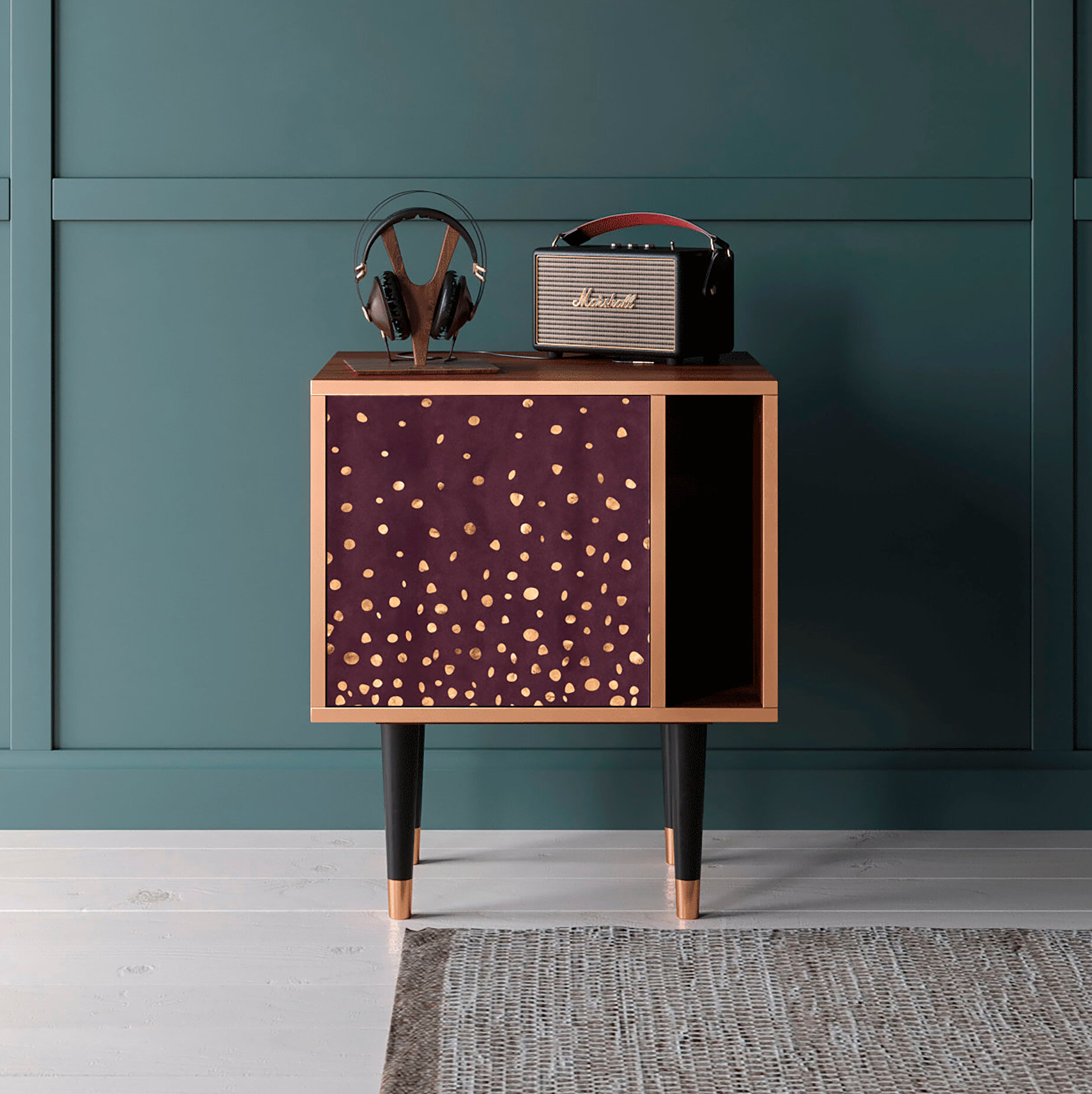 Прикроватная тумба - STORYZ - S2 Glowworms, Размер - 58 x 69 x 48 см, Цвет - Орех