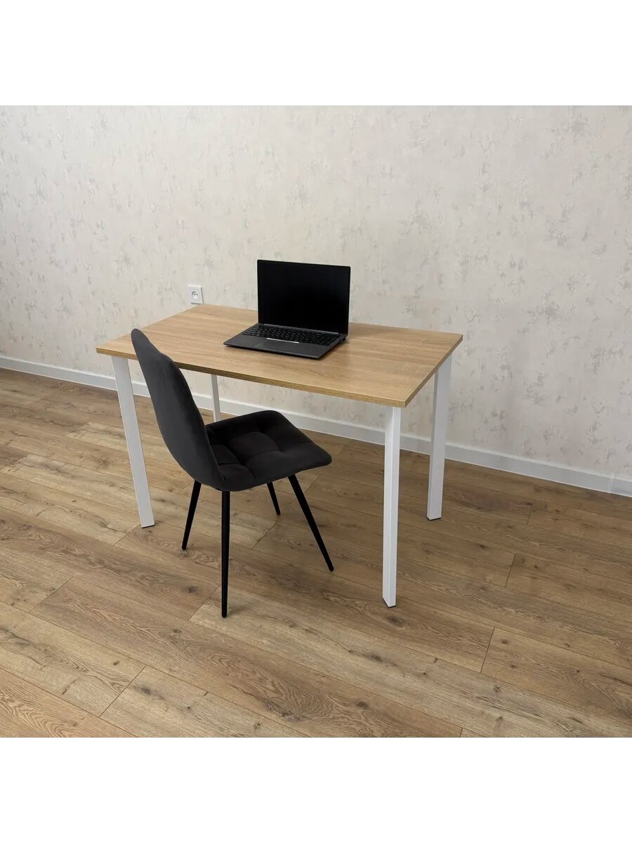 Стол письменный Дуб Сонома 110*60 см. Белые ножки