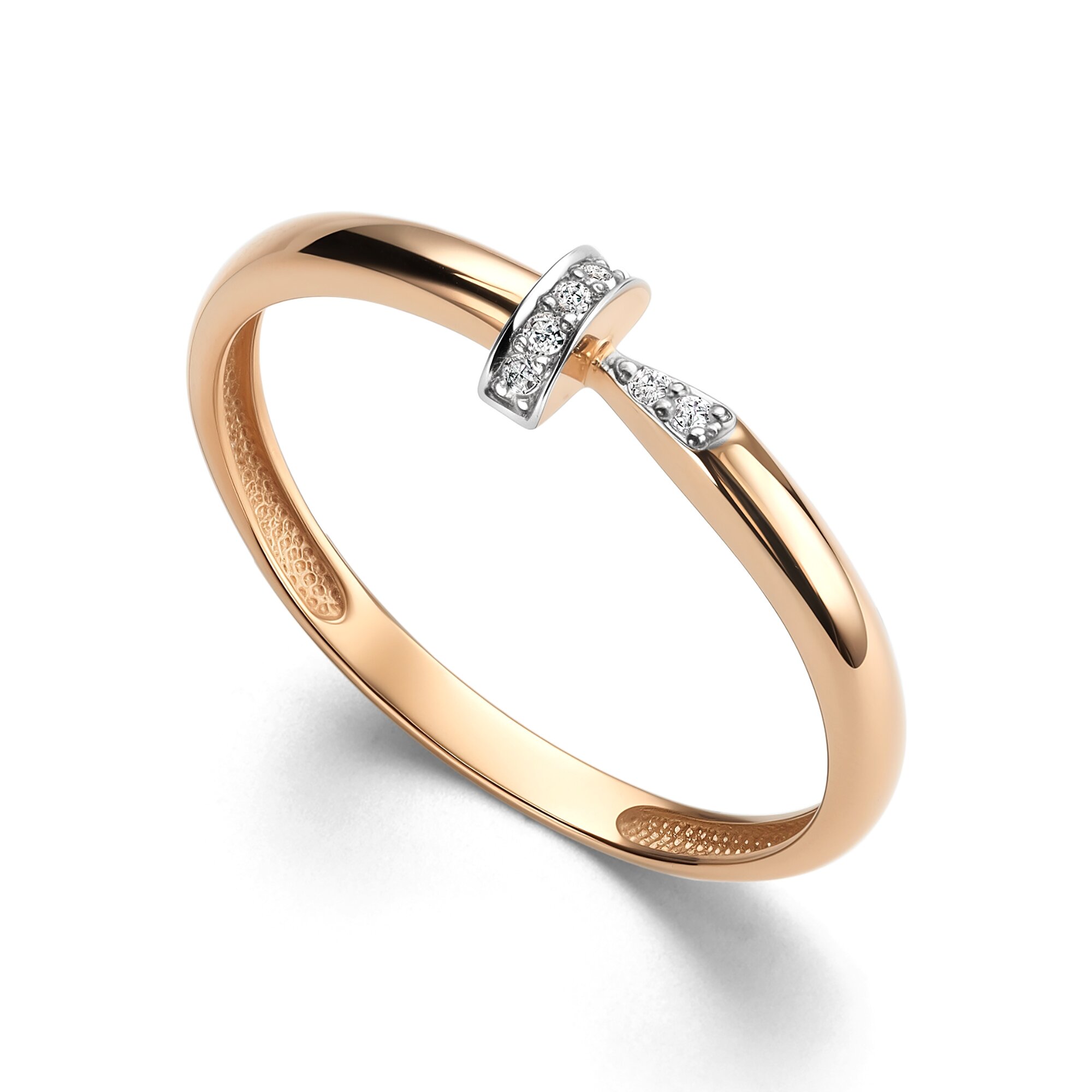 Кольцо, красное золото, 585 проба, бриллиант