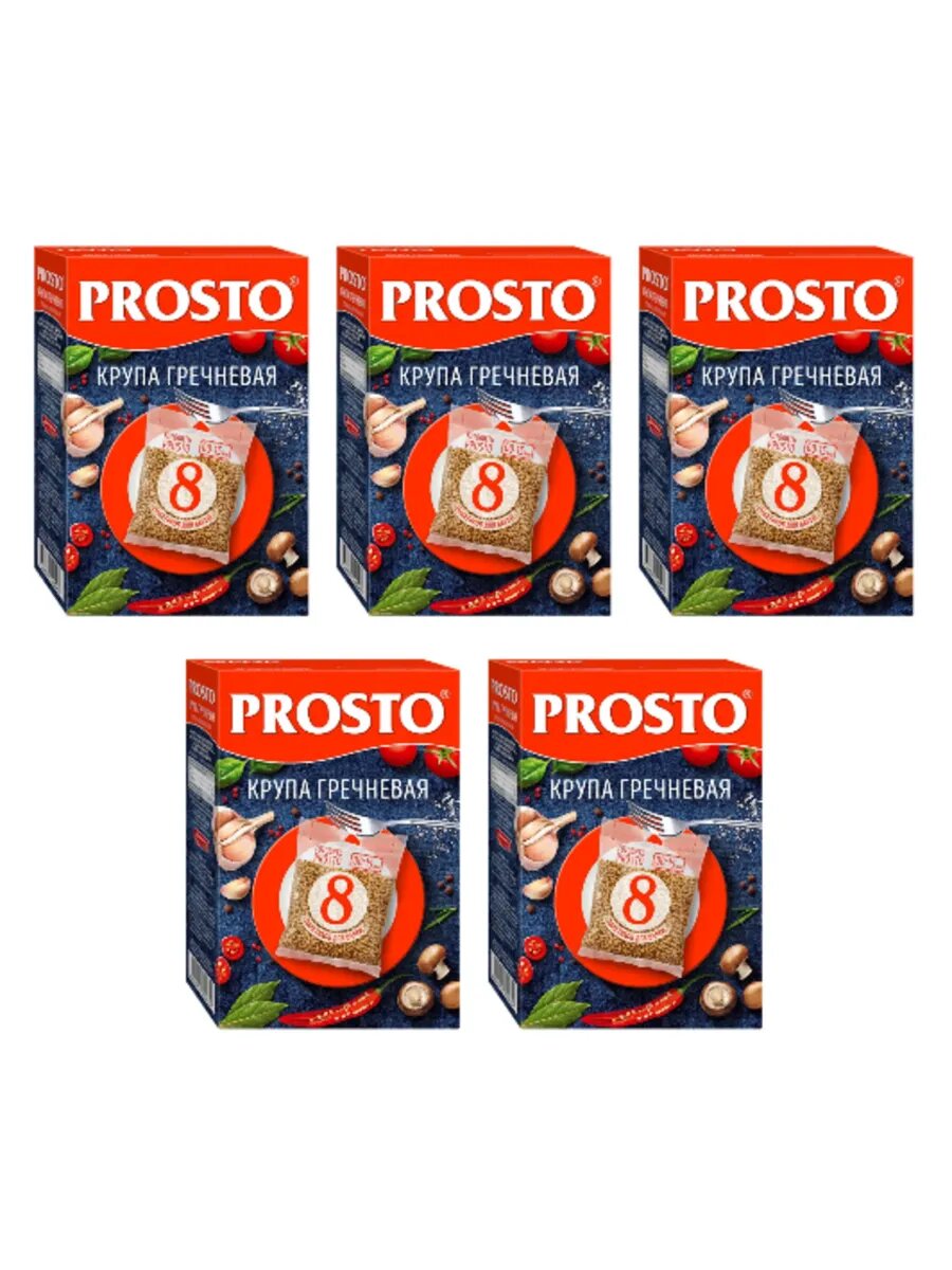 Prosto Крупа гречневая buckwheat 8 пакетиков по 62,5 г, 500 г 5 шт