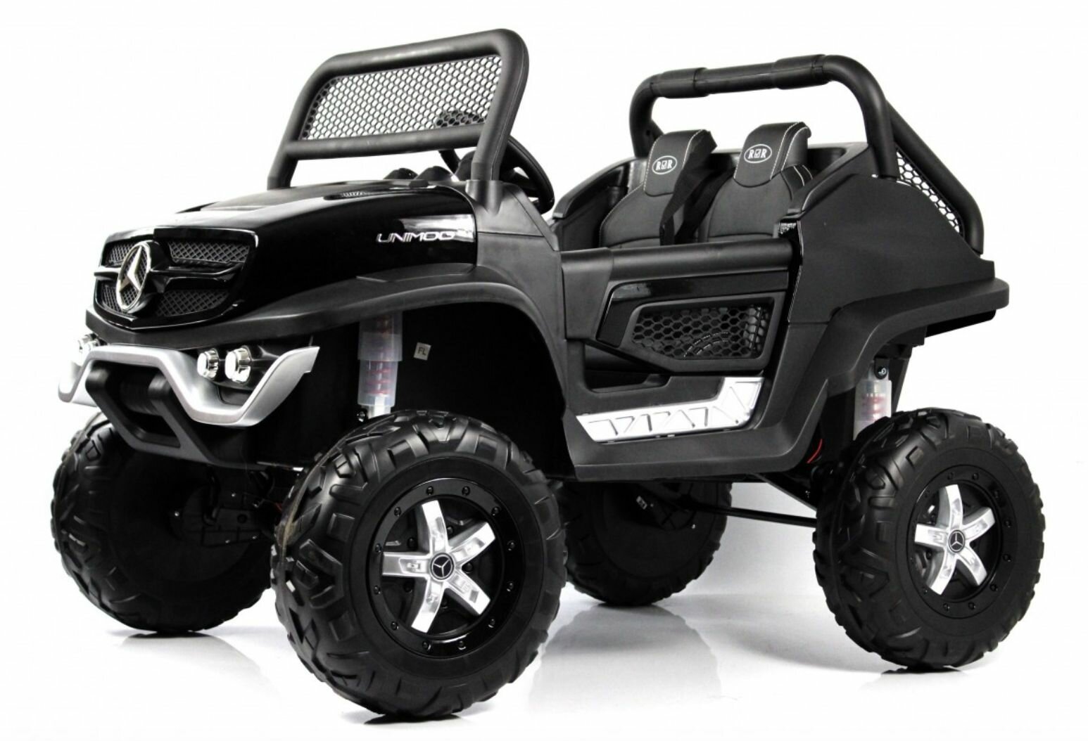 Детский электромобиль Mercedes-Benz Unimog Concept P555BP 4WD черный глянец (Лицензионная модель) с дистанционным управлением, полноприводный