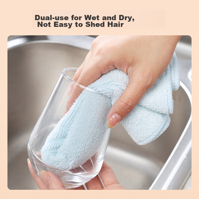 Meiliya Kitchen Cleaning Cloths, 5 Pieces, Household Cleaning Wipes, Extra Large And Thick, Highly Absorbent, for Glass And Mirror Cleaning, Low-Residue, 5 Pieces