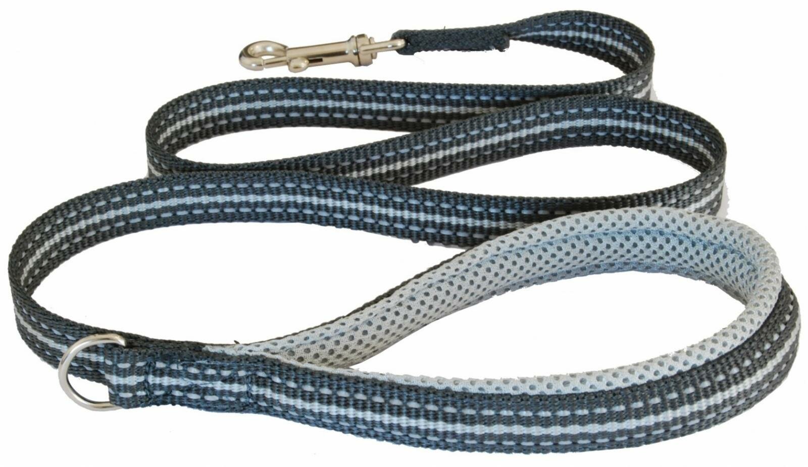 Мягкий светоотражающий поводок, светло-серый (Италия)