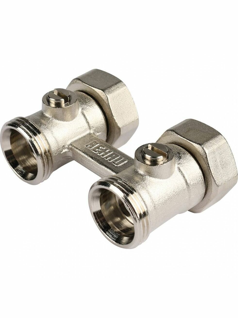 REHAU Блок шаровых кранов G1/2xG3/4 с соединительным нипелем, прямой 240727-001 Бинокль