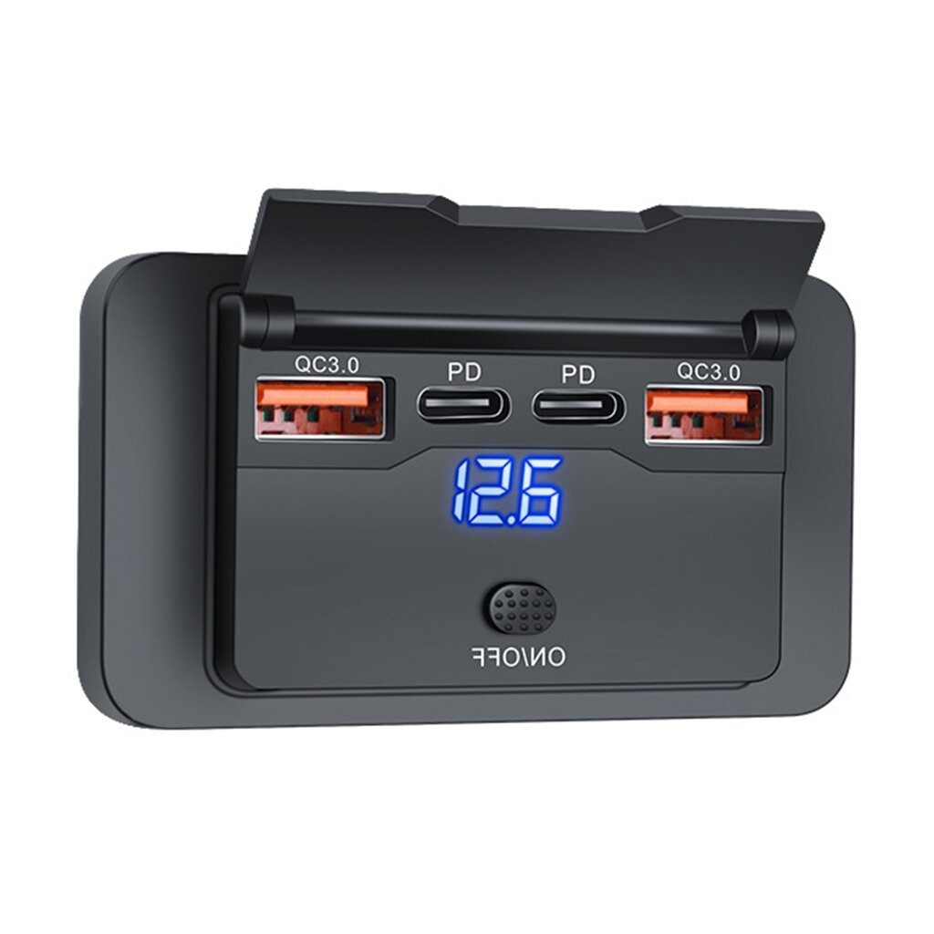 USB-Розетка 12V / 24V с Двумя Портами Быстрой Зарядки PD ПК для автомобильного и морского использования