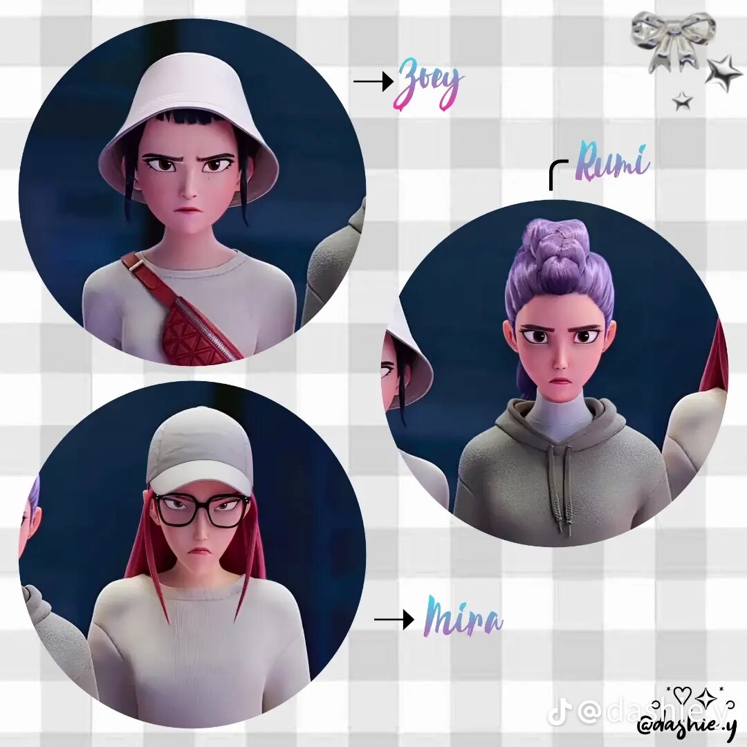 Стикеры/наклейки - K-POP DEMONS HUNTERS, Huntrix, Saja Boys, 5*5 см