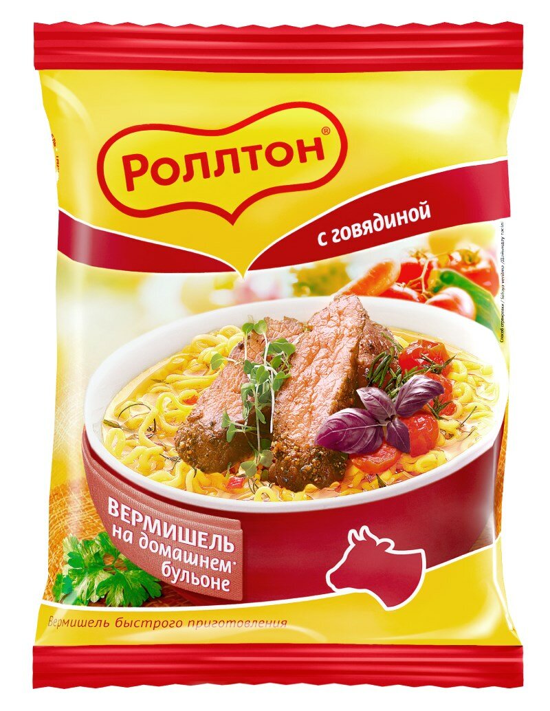 Вермишель быстрого приготовления Роллтон говяжья, 60г