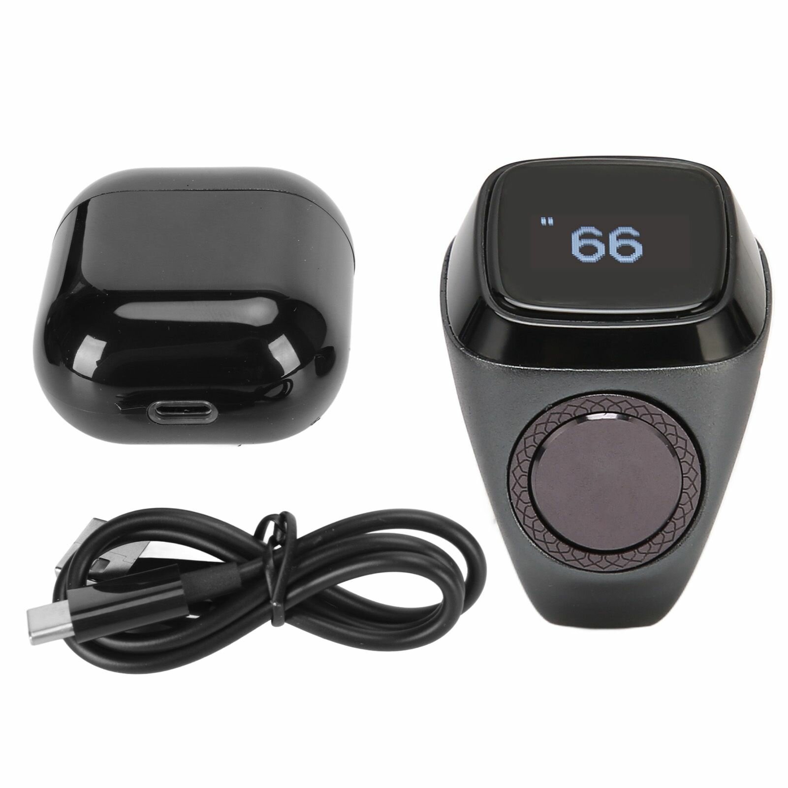 Портативный счетчик времени молитвы, 18 мм, 0,71-дюймовый смарт-кольцевой экран BT, 5 режимов вибрации, электронный счетчик, простой в использовании и точный