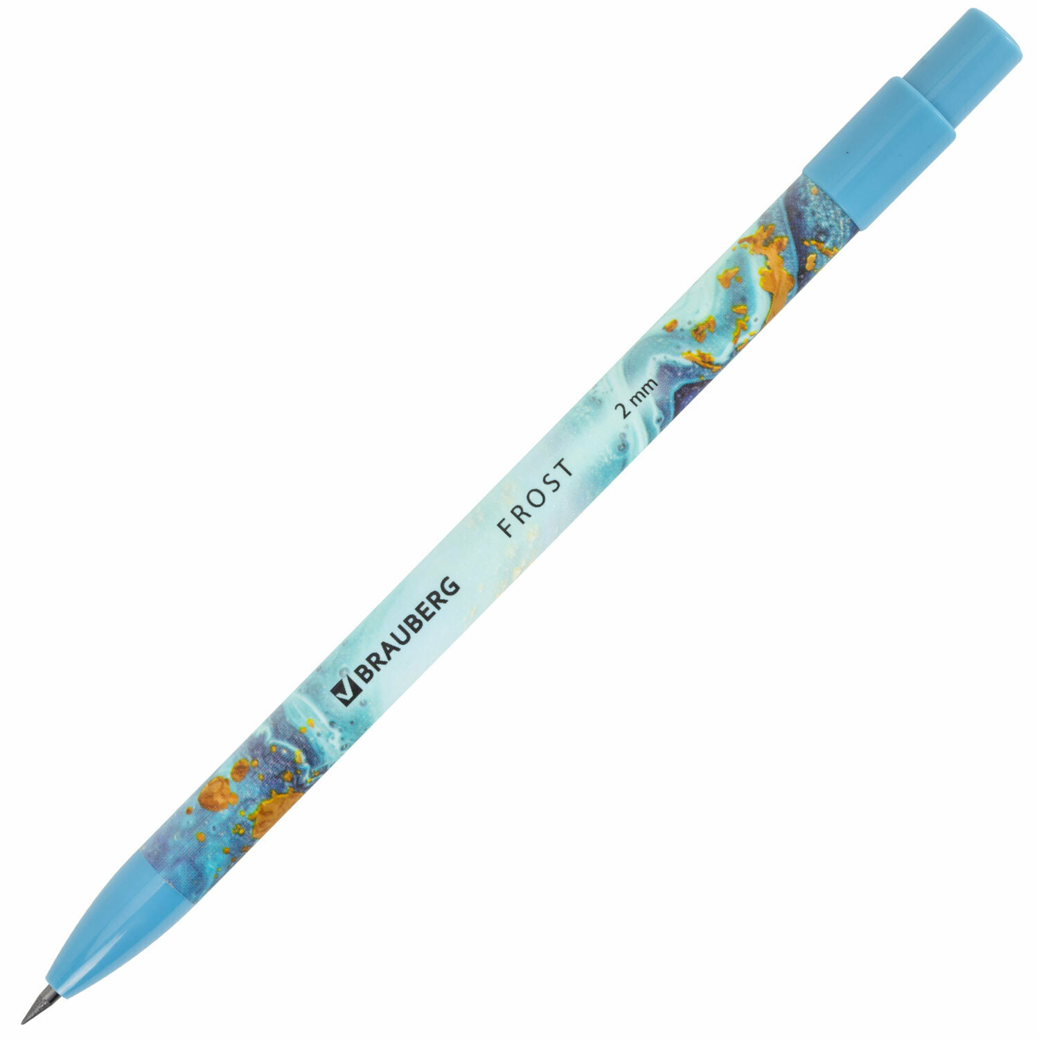 Упаковка 24 шт. Карандаш механический цанговый 2 мм, BRAUBERG "FROST", HB, встроенная точилка, корпус ассорти, 182062